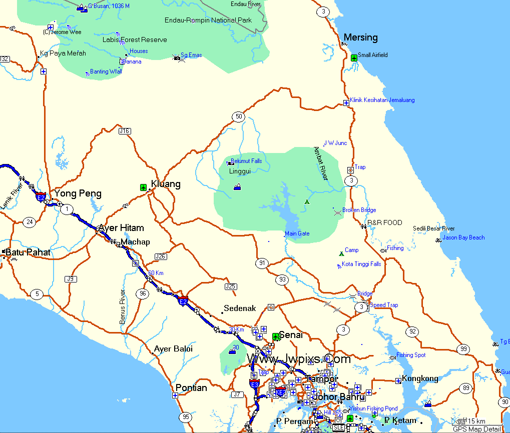 Malaysia Singapore GPS Map Routable © Jerome Wee